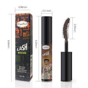 Waterproof Brown Mascara Volume and Length,Long Lasting Non Clumping Curling Voluminous Colored Mascara for Eyelashes, Colorful Volumizing Tubing Mascara for Women Eye Makeup Cosplay Party-04