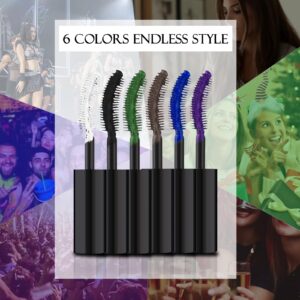 Waterproof Brown Mascara Volume and Length,Long Lasting Non Clumping Curling Voluminous Colored Mascara for Eyelashes, Colorful Volumizing Tubing Mascara for Women Eye Makeup Cosplay Party-04