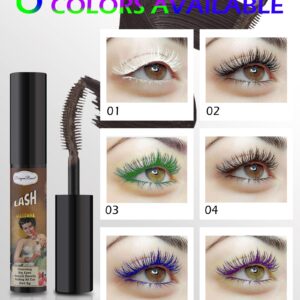 Waterproof Brown Mascara Volume and Length,Long Lasting Non Clumping Curling Voluminous Colored Mascara for Eyelashes, Colorful Volumizing Tubing Mascara for Women Eye Makeup Cosplay Party-04