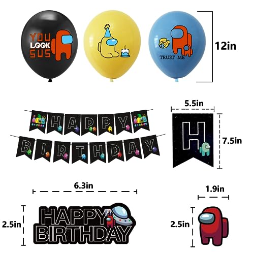 Luoximo Party Supplies, Party Decoration for Kids Birthday Come with Balloons, Cake Topper, Cupcake Topper, game stickers ,Swirls Stickers Birthday Party Decoration for Boys and Girls