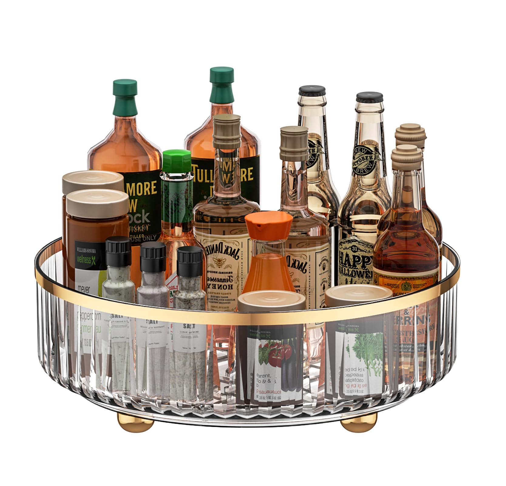 UEOE Clear Lazy Susan Pantry Organizers and Storage, 11” Turntable Organizer, 360 Rotating Storage Rack for for Kitchen, Pantry,Cabinet, Dining Table,Fridge,Countertop,Vanity,Food Storage