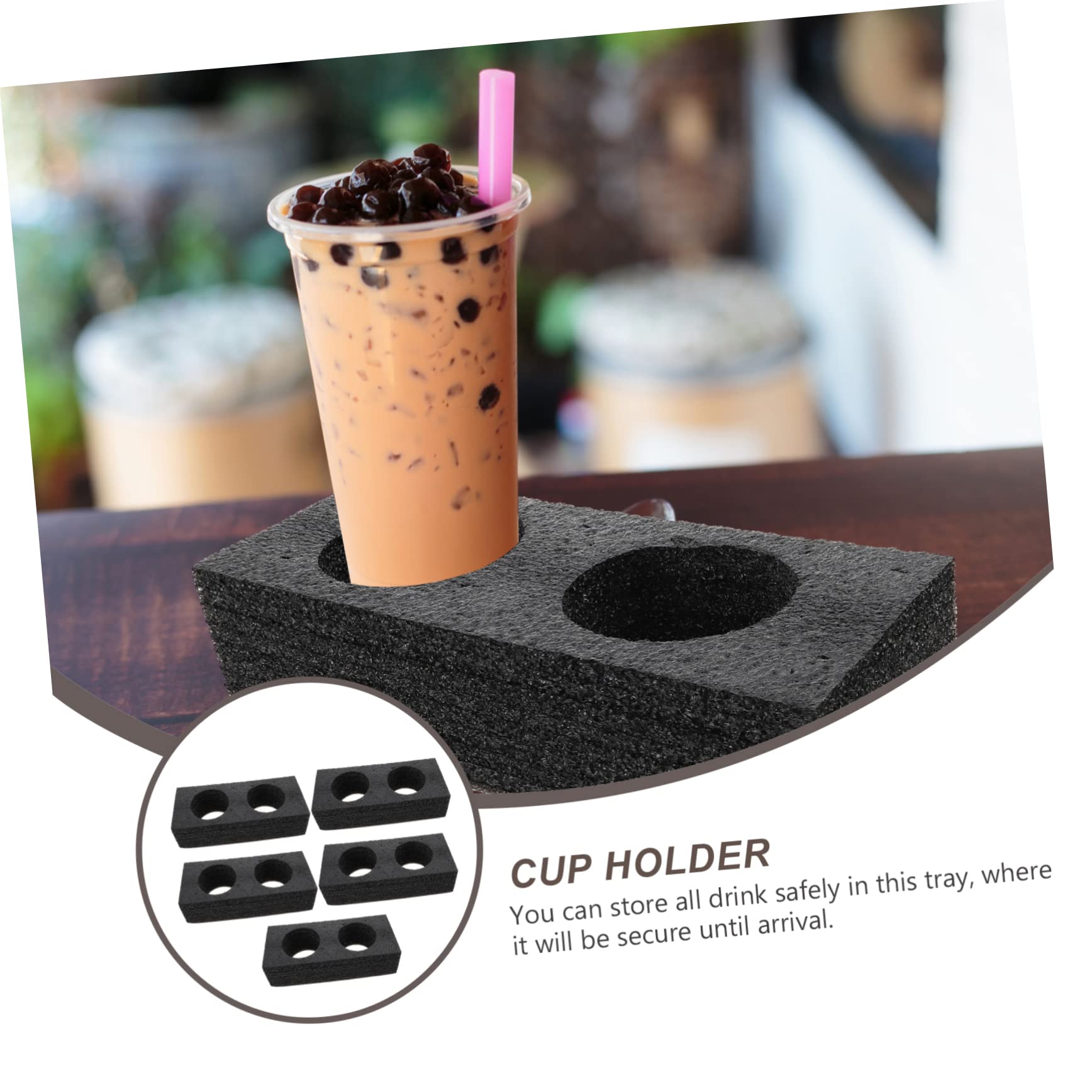 5 Pcs Pearl Cotton Cup Holder Takeout Bottle Trays Drink Carrier Cup Holder Disposable Coffee Cups Foam Cup Drink Holder Disposable Cups Drinking Cup Holder Milk Tea re-usable