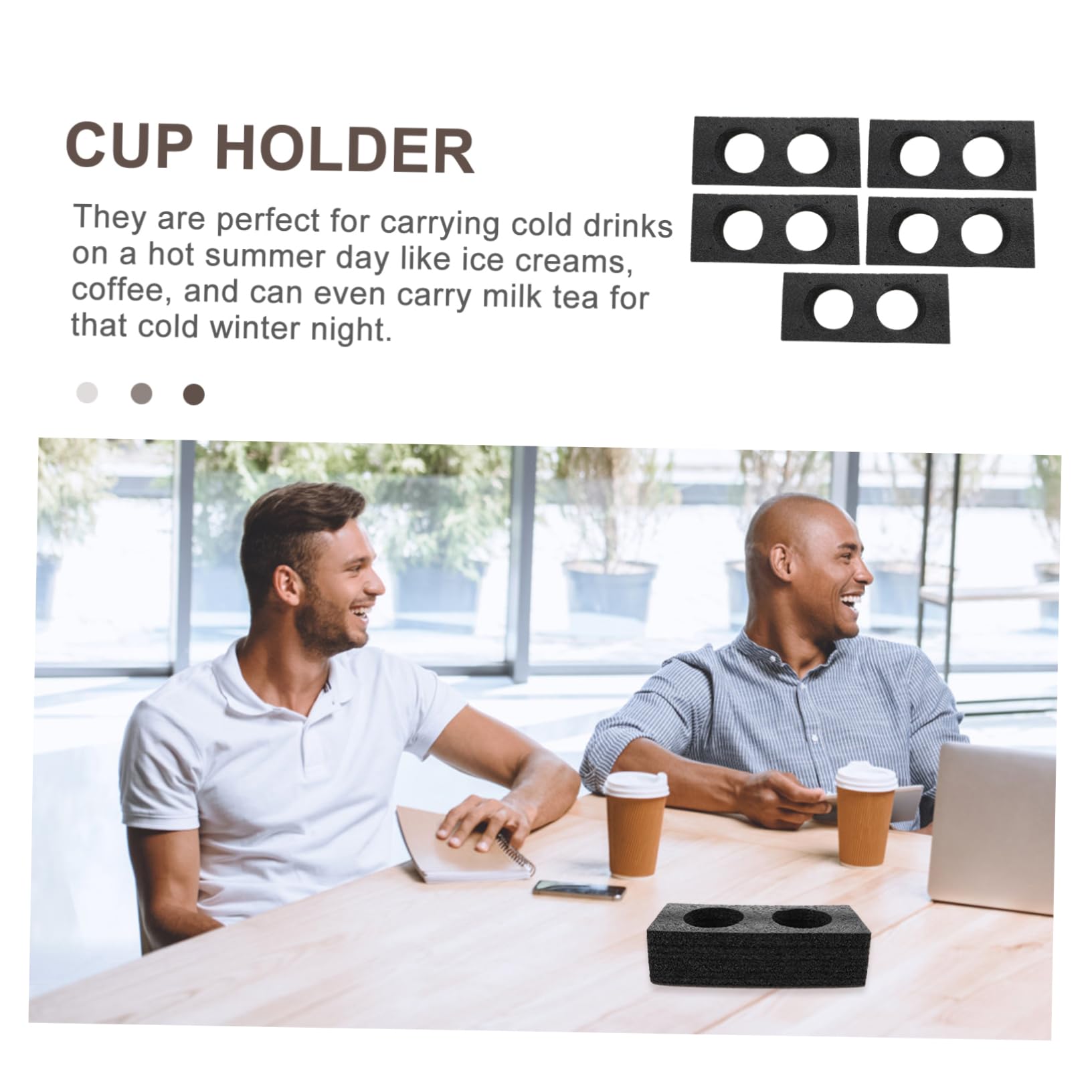 5 Pcs Pearl Cotton Cup Holder Takeout Bottle Trays Drink Carrier Cup Holder Disposable Coffee Cups Foam Cup Drink Holder Disposable Cups Drinking Cup Holder Milk Tea re-usable