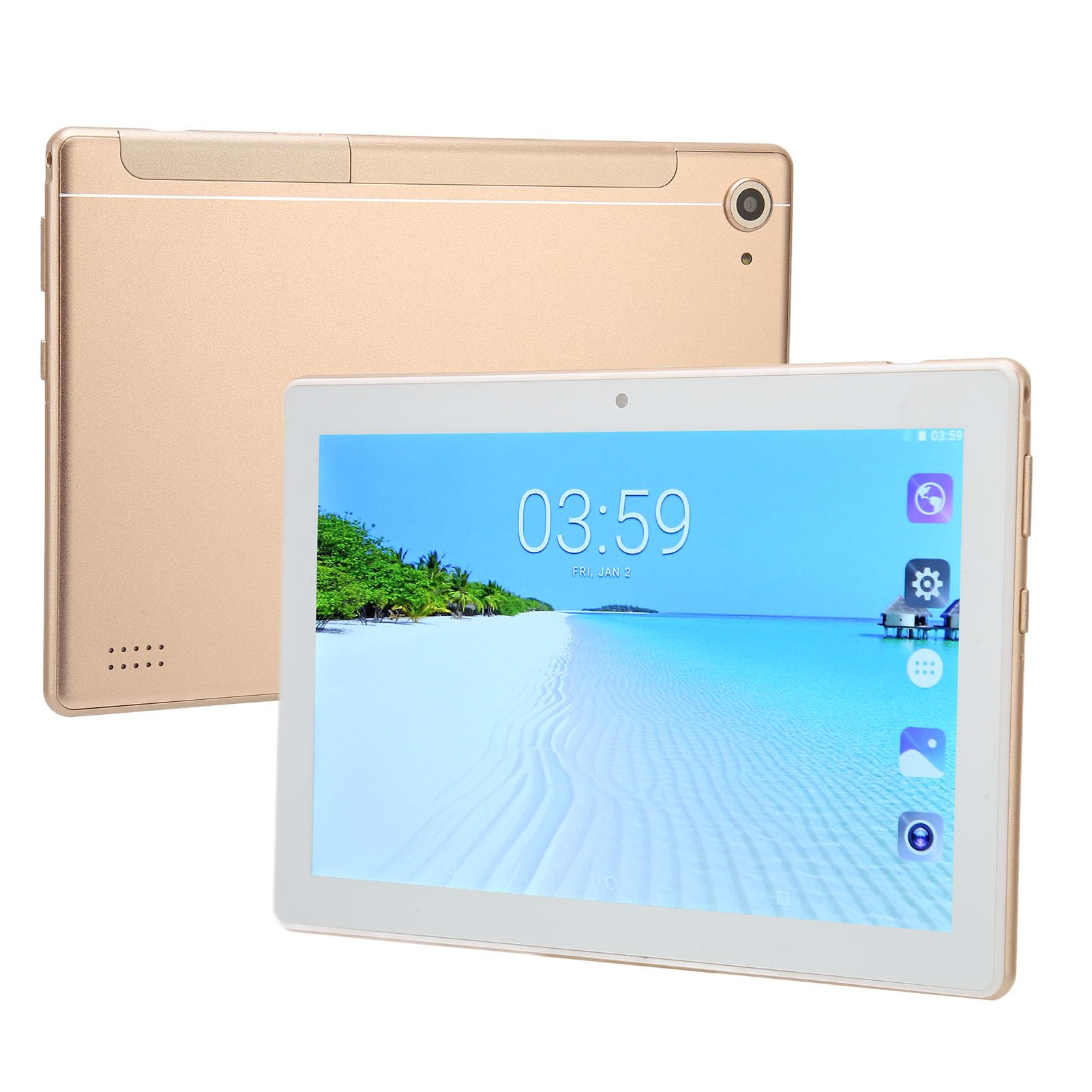 ciciglow 8 Inch FHD Tablet, 6GB RAM 128GB ROM Small Tablet, Octa Core Processor, 5MP+8MP Camera, 6000mAh Fast Charging, Dual Card Dual Standby, 5G WiFi, GPS (Gold)