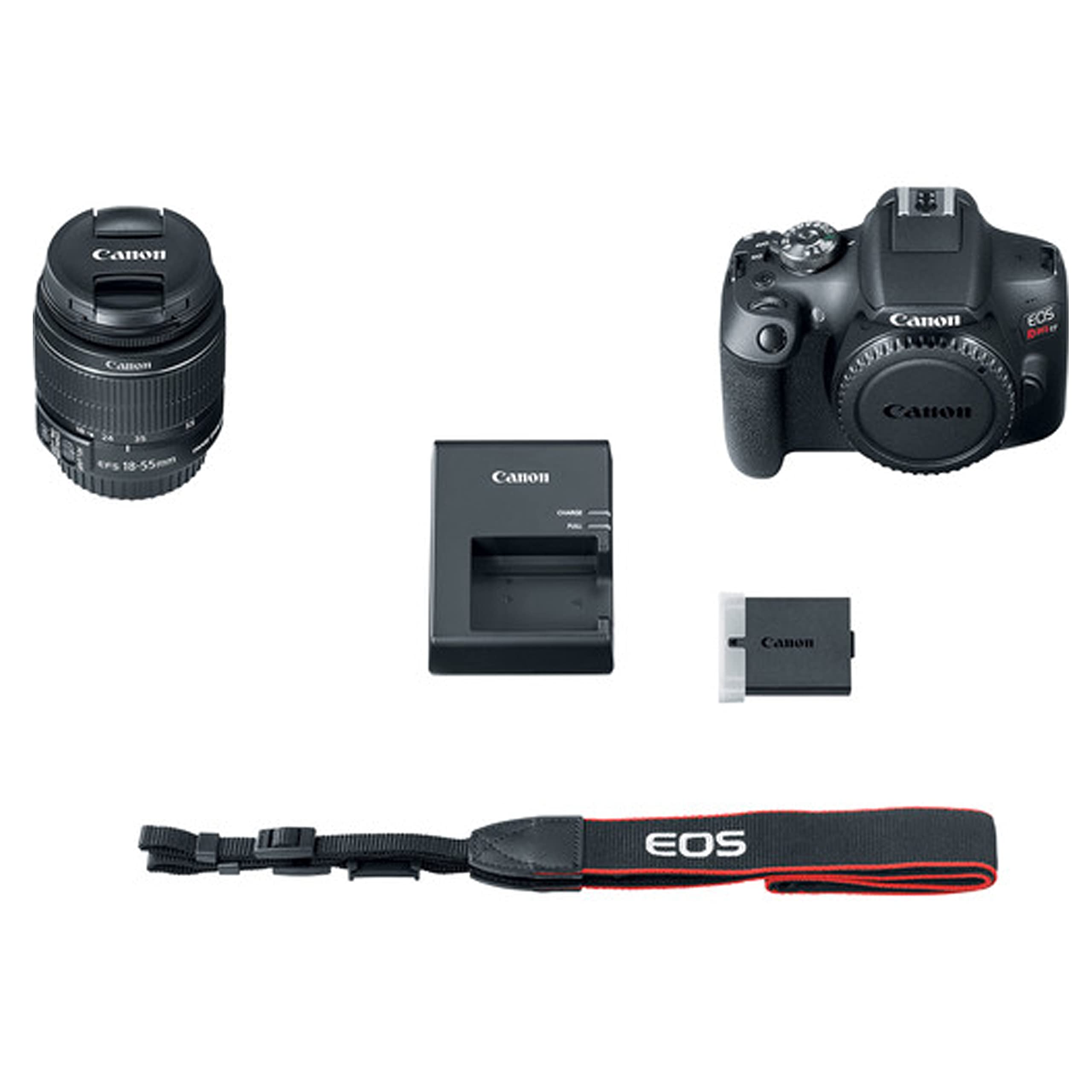 Canon Rebel T7 Bundle: Includes 18-55mm is II Lens, Tripod, 64GB Memory Card, Carry Case, and 3-Piece Filter Kit for Stunning Photos and Videos (Renewed)