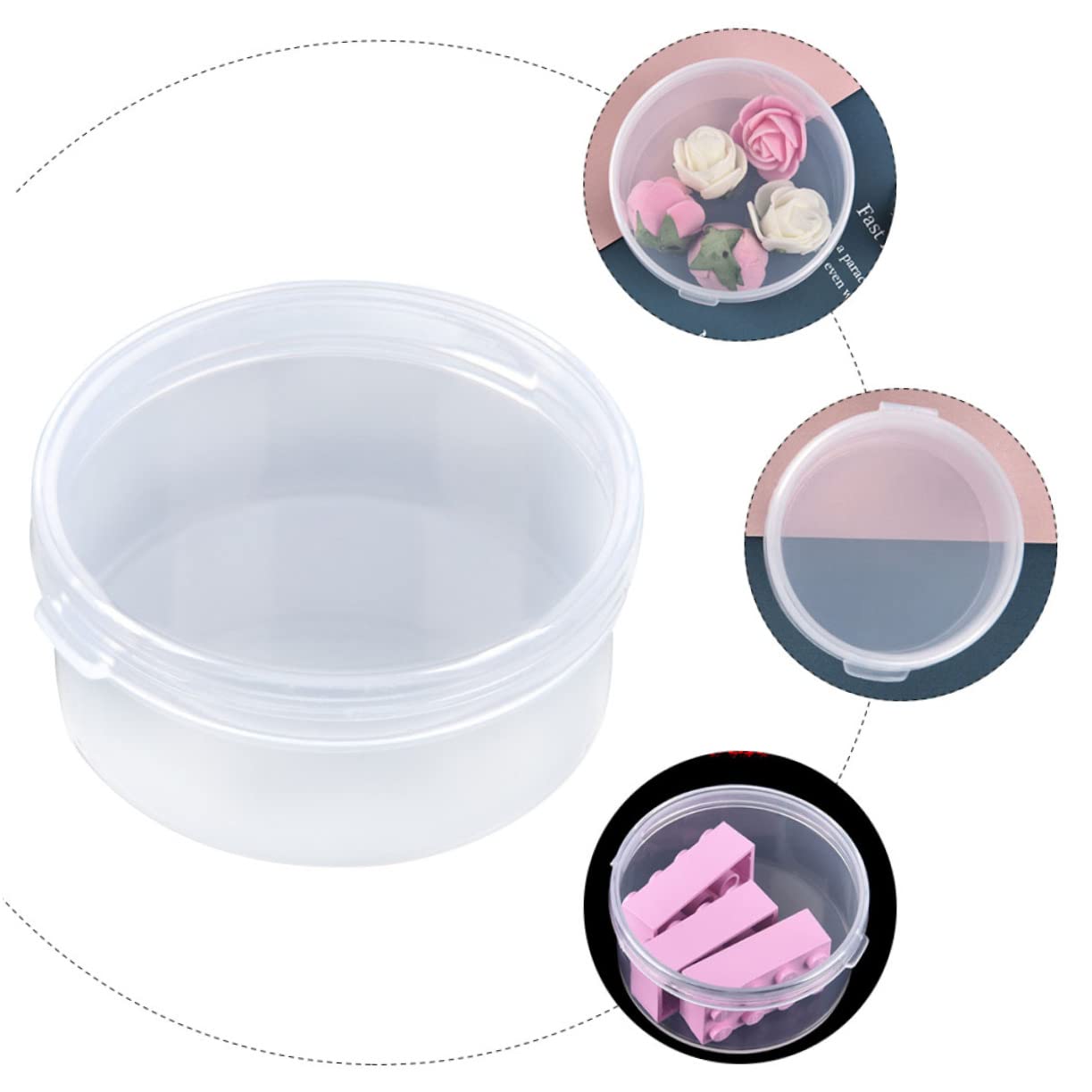 Didiseaon 36pcs Organizer flip box plastic container candy box mini plastic containers round can desktop crafts Desktop Storage Container travel can cosmetic Clear Plastic Pot bead