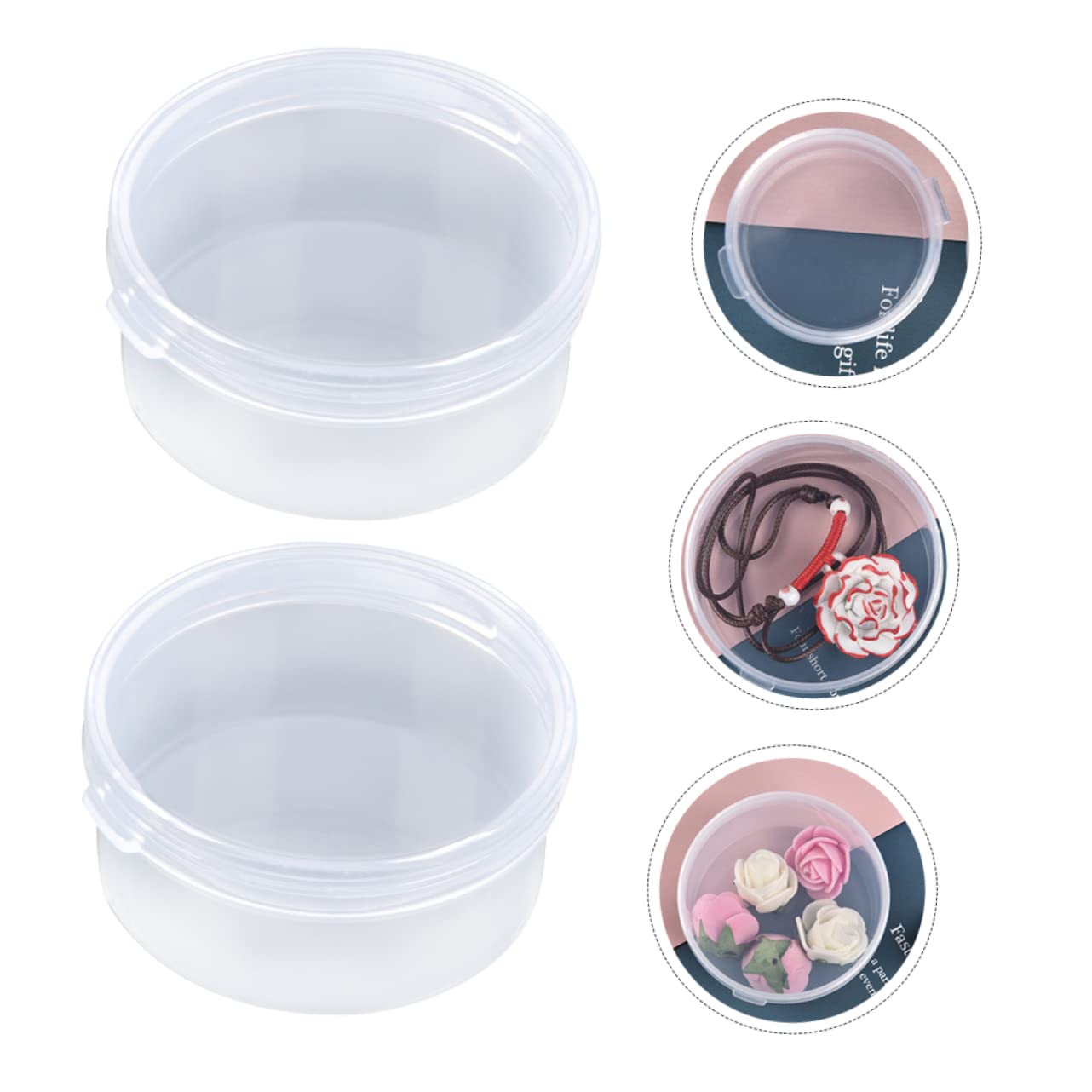 Didiseaon 36pcs Organizer flip box plastic container candy box mini plastic containers round can desktop crafts Desktop Storage Container travel can cosmetic Clear Plastic Pot bead