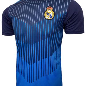 Icon Sports Men's Real Madrid Performance Gameday Shirt Jersey-Like, Adult Sizes Licensed Real Madrid Training Shirt | Medium Blue