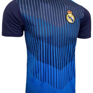 Icon Sports Men's Real Madrid Performance Gameday Shirt Jersey-Like, Adult Sizes Licensed Real Madrid Training Shirt | Medium Blue