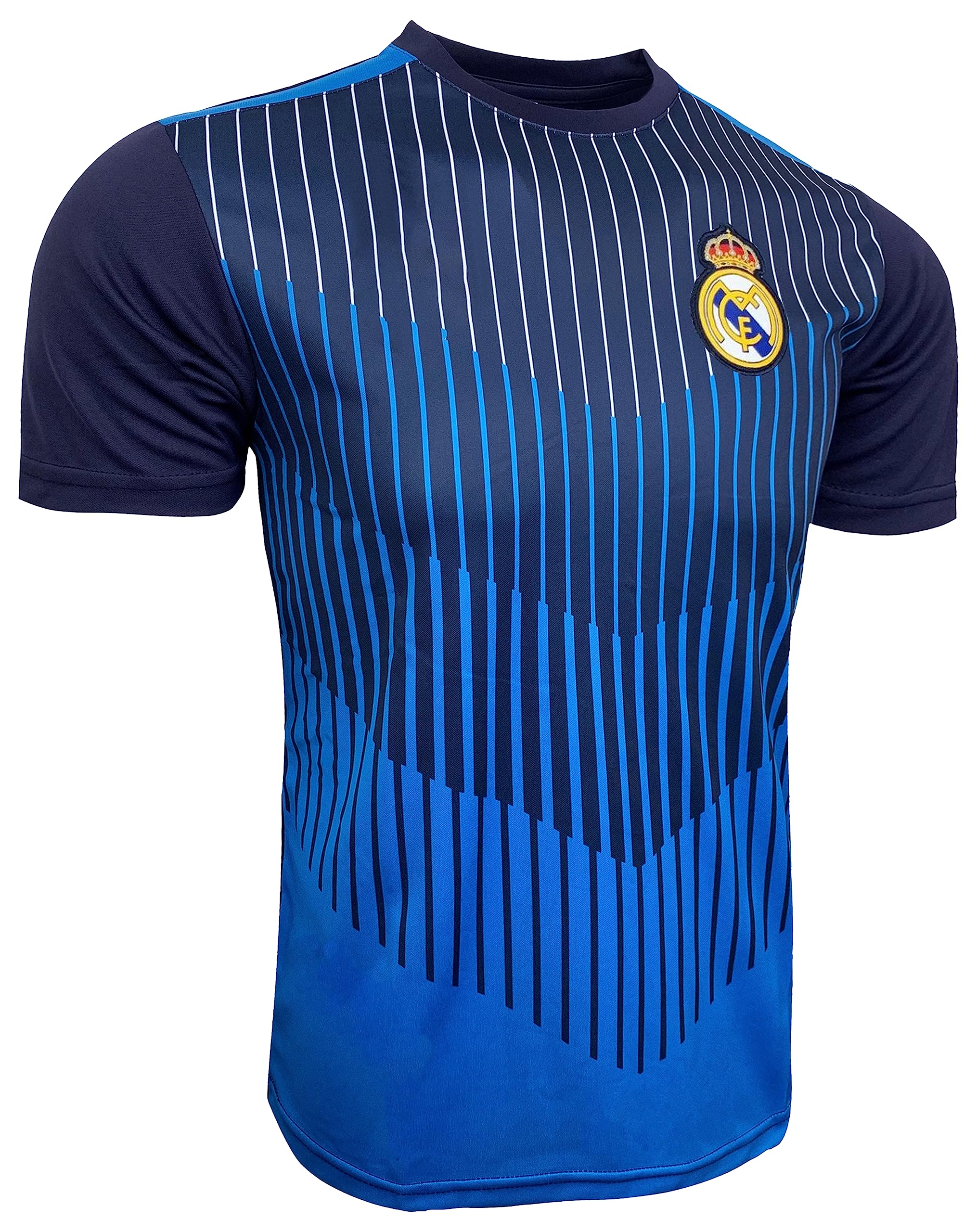 Icon Sports Men's Real Madrid Performance Gameday Shirt Jersey-Like, Adult Sizes Licensed Real Madrid Training Shirt | Medium Blue