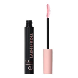 e.l.f. lash 'n roll mascara, curling mascara for visibly lifted lashes, lifts & separates lashes. long-lasting formula, vegan & cruelty-free, pitch black