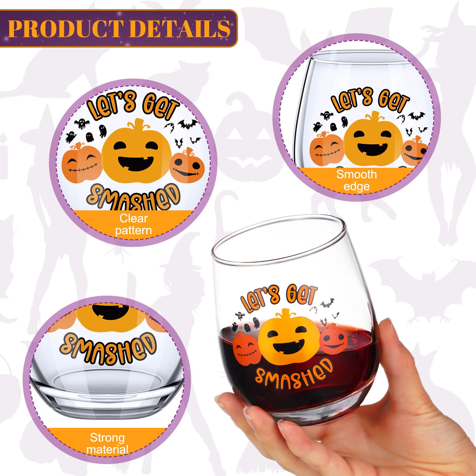 Skylety 6 Pcs Graduation Wine Glasses Gifts Stemless Wine Glass Class of 2024 Graduation Party Drink Wine Fun Glasses Party Favors for Graduation Party Supplies Table Decorations(Festival Style)