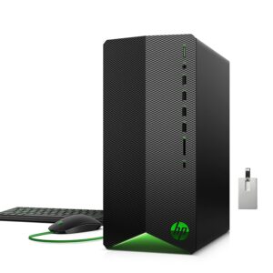 hp 2022 pavilion gaming desktop computer, intel core i5-10400f cpu, 32gb ram, 2tb pcie ssd, nvidia geforce rtx 3060 graphics, keyboard&mouse, win 11 pro, black, 32gb snowbell usb card