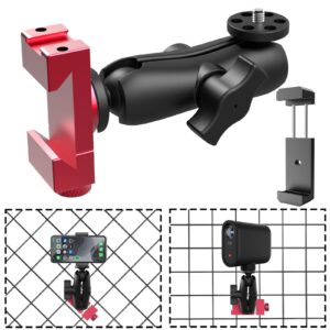 aluminium smartphone fence mount- tennis camera fence mount for iphone & android, mevo start and more action camera, phone camera holder for tennis & pickleball training,tennis training equipment