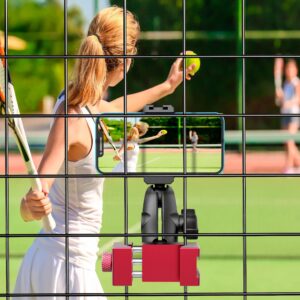 Aluminium Smartphone Fence Mount- Tennis Camera Fence Mount for iPhone & Android, Mevo Start and More Action Camera, Phone Camera Holder for Tennis & Pickleball Training,Tennis Training Equipment