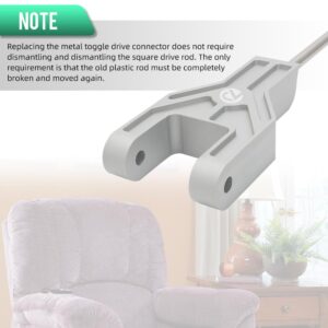 motoparty Metal Toggle Drive Connector for La-Z-Boy/Lazyboy Power Rocker Recliner Chair Made of 6061 Aluminum and 304 Stainless Steel Silver