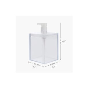 Soap Dispensers Square Foam Soap Dispenser Plastic Soap Pump Empty Pump Bottles 1 Pack and 3 Pack 18.6oz Holds Facial Cleanser,Shampoo Countertop