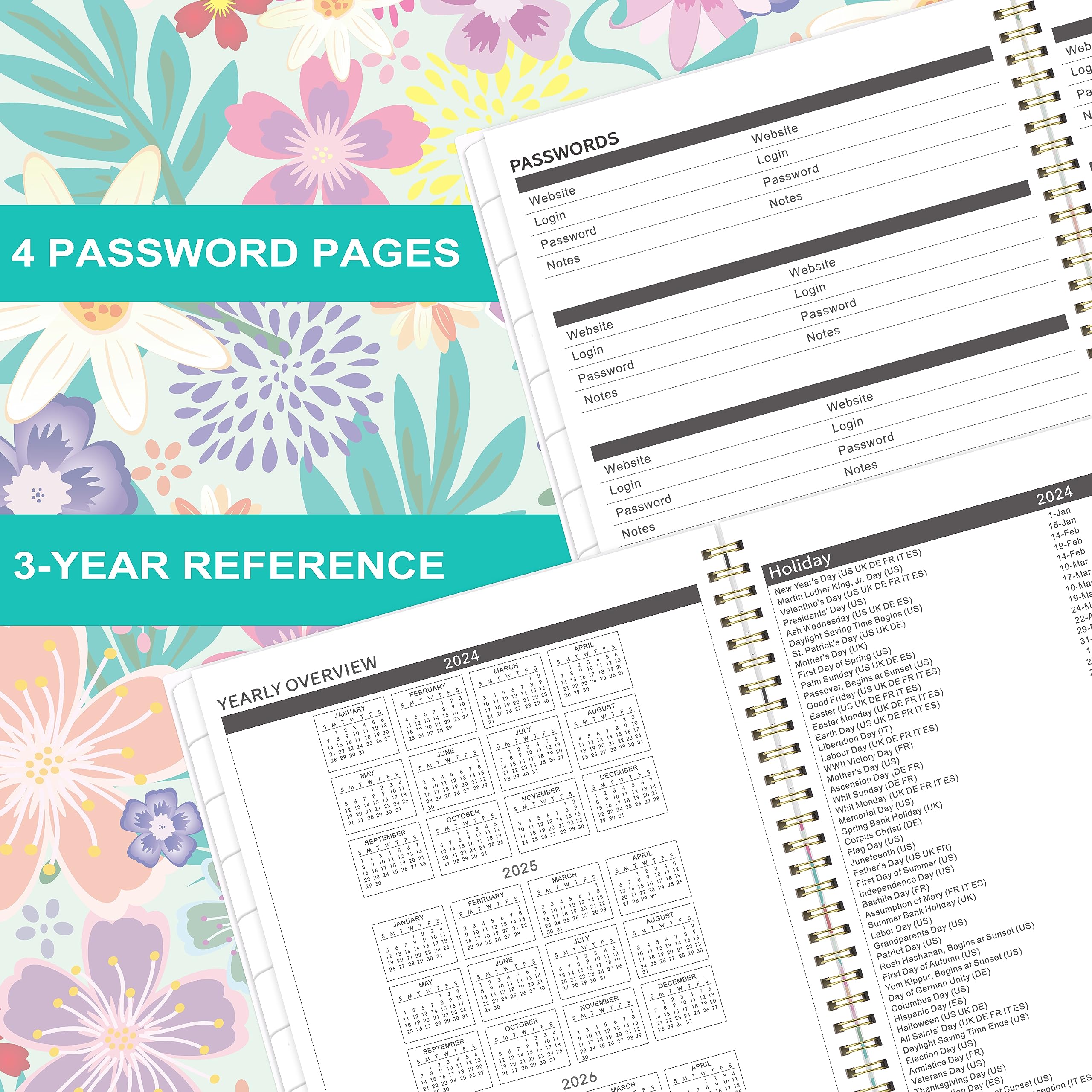 2024-2025 Monthly Planner/Calendar - Monthly Planner 2024-2025 with Two-Side Pocket, January 2024-December 2025, 9" x 11", Two Years Monthly Planner, Flexible Cover, Perfect Organizer