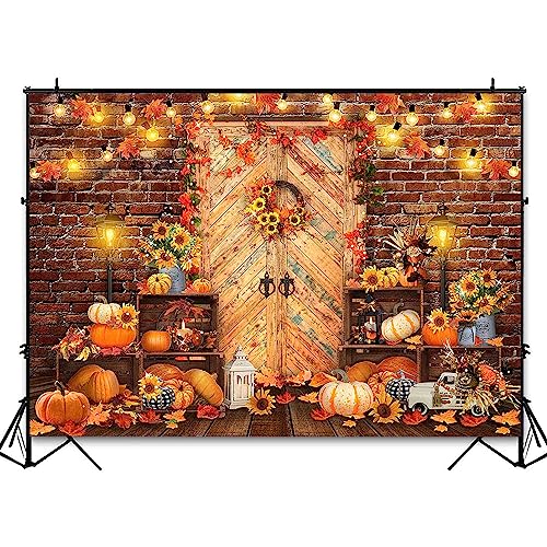 Avezano Fall Backdrops for Photography Autumn Family Holiday Photo Background Harvest Event Thanksgiving Photoshoot Portrait Photo Backdrops Decorations (7x5ft)