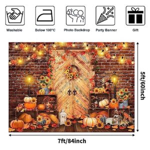 Avezano Fall Backdrops for Photography Autumn Family Holiday Photo Background Harvest Event Thanksgiving Photoshoot Portrait Photo Backdrops Decorations (7x5ft)