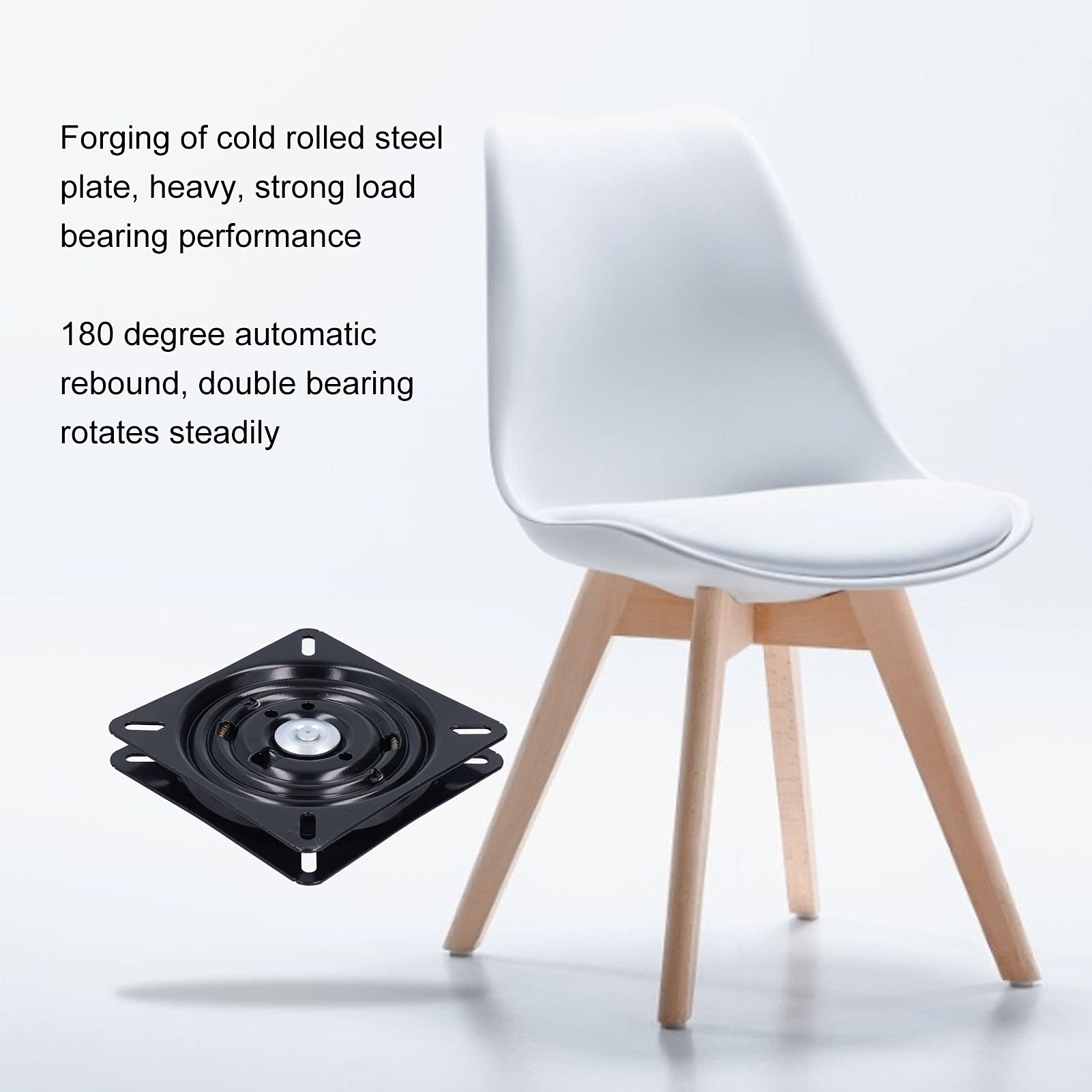 FECAMOS Square Swivel Replacement, Replacement Smoothly and Silently Seat Swivel Base Stool Rotating Base Turntable Hardwares High Hardness for Home Bar Office