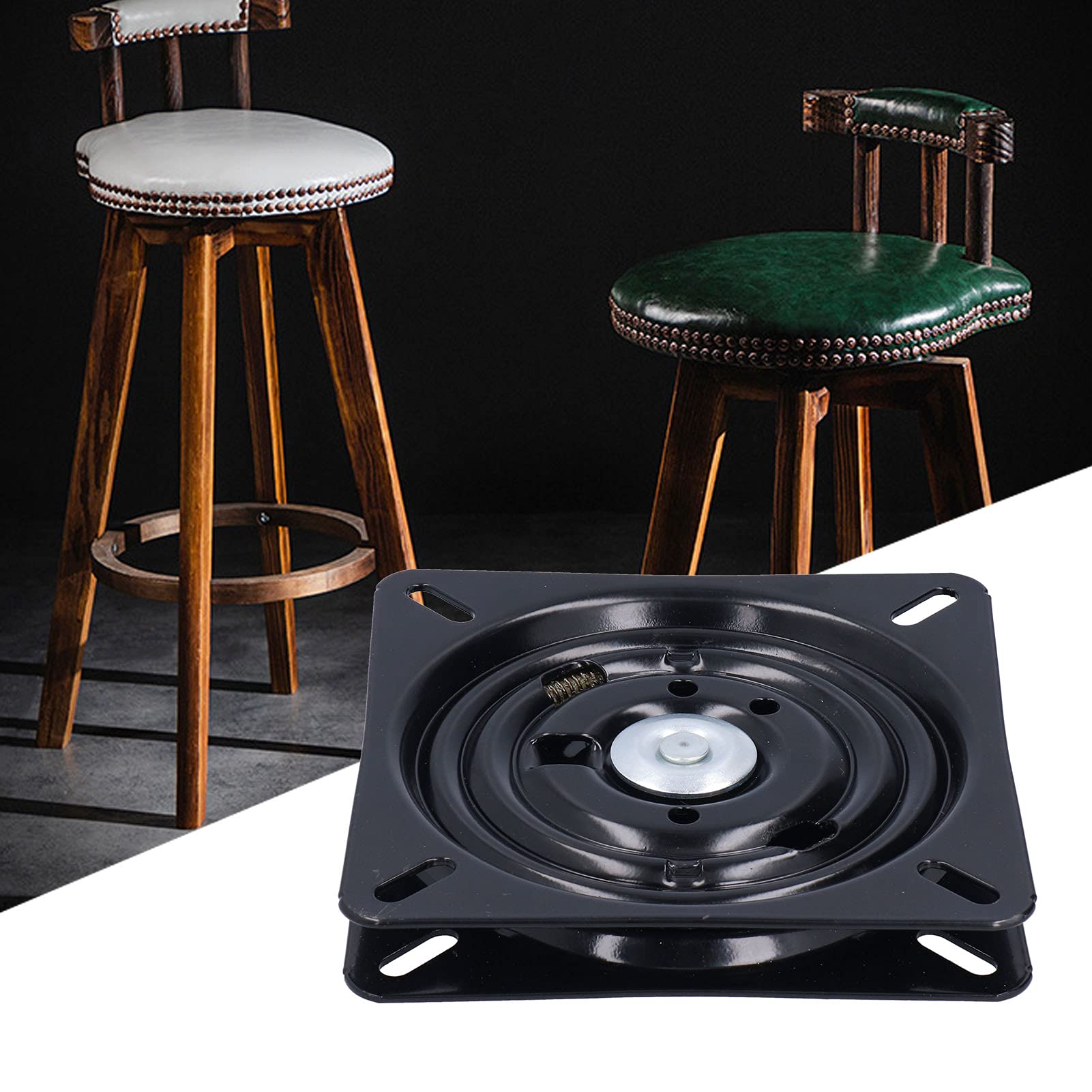 FECAMOS Square Swivel Replacement, Replacement Smoothly and Silently Seat Swivel Base Stool Rotating Base Turntable Hardwares High Hardness for Home Bar Office