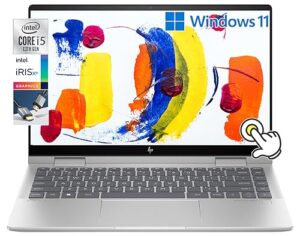 hp envy x360 2-in-1 14" fhd ips touchscreen laptop intel core i5-1335u(beats i7-1260u) backlit kb fingerprint reader, windows 11 | natural silver (8gb ram | 512gb ssd) (14 inch)