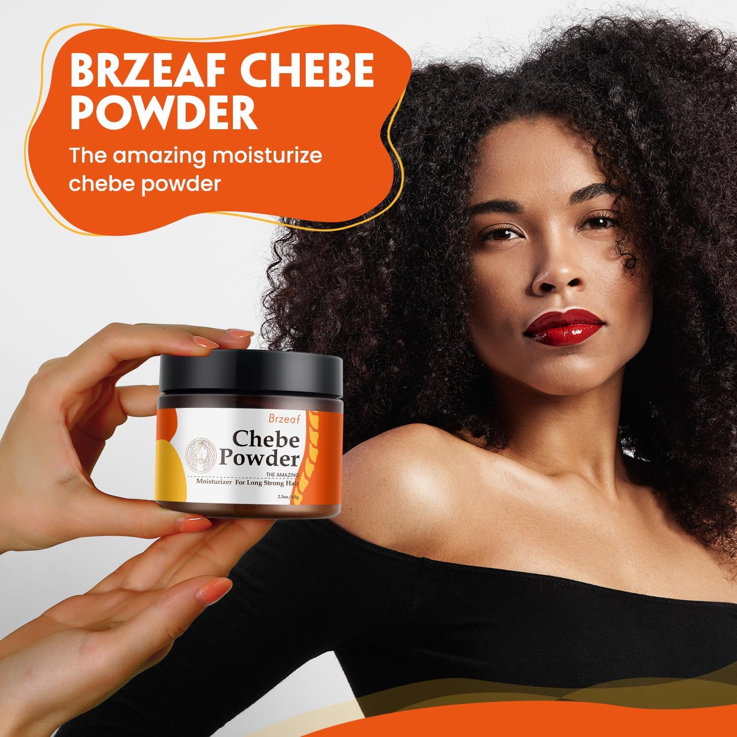 Brzeaf Natural Chebe Powder for Hair Growth from Chad(65g), African Chebe Powder- Super Moisturizing & Promote Hair Growth, Chebe Powder for All Hair Types, Deter Hair Breakage