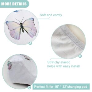 Owlowla Changing Pad Cover Soft Minky Changing Table Cover Lovely Print Waterproof Changing Pad Covers Baby Boy Girl(Butterfly)