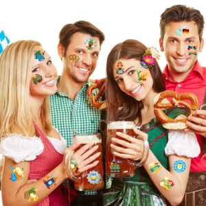 Qpout 72Pcs Oktoberfest Temporary Tattoos Beer Face Fake Tattoos Stickers for Beer Theme Party Decorations Oktoberfest Party Favors Supplies