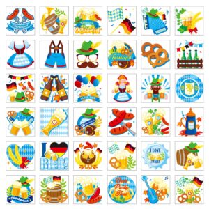 Qpout 72Pcs Oktoberfest Temporary Tattoos Beer Face Fake Tattoos Stickers for Beer Theme Party Decorations Oktoberfest Party Favors Supplies