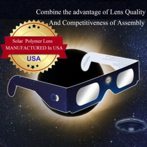 SEIC 100 Pack Solar Eclipse Glasses Approved 2024 - CE & ISO Certified Safe Shades for Solar Eclipse [100 Pack]