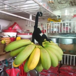 ARNCR 2 Pcs Monkey Banana Holder Monkey Banana Tree Stand Modern Banana Hanger Tree Stand Monkey Shaped Banana Hanger Under Cabinet Suspending Organizer for Bananas