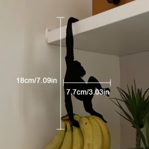 ARNCR 2 Pcs Monkey Banana Holder Monkey Banana Tree Stand Modern Banana Hanger Tree Stand Monkey Shaped Banana Hanger Under Cabinet Suspending Organizer for Bananas