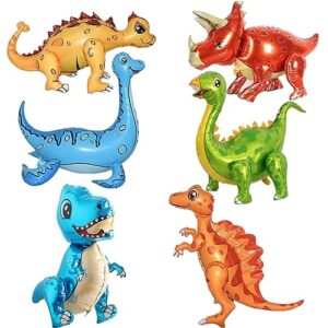 WEIKA Standing 3D Dinosaur Balloon, Cute Self Dino Aluminium Foil Balloons,Triceratops Red, Jungle Party, Dinosaur Party Decorations, Dinosaur Birthday Party Supplies