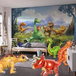 WEIKA Standing 3D Dinosaur Balloon, Cute Self Dino Aluminium Foil Balloons,Triceratops Red, Jungle Party, Dinosaur Party Decorations, Dinosaur Birthday Party Supplies