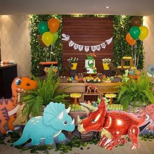 WEIKA Standing 3D Dinosaur Balloon, Cute Self Dino Aluminium Foil Balloons,Triceratops Red, Jungle Party, Dinosaur Party Decorations, Dinosaur Birthday Party Supplies