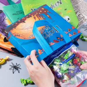 8PCS Halloween Treat Bags Candy Bags, Kids Trick or Treat Bags Goodie Bags, Small Halloween Tote Bags with Handles, Non-Woven Halloween Bags for Halloween Party Decoration Supplies