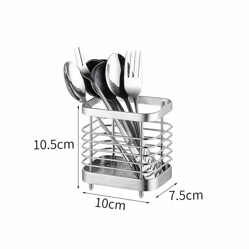 Teensery Stainless Steel Utensil Holder Chopstick Holder Silverware Drying Rack Kitchen Flatware Storage Organizer for Restaurant Kitchen Countertop, 1 Piece