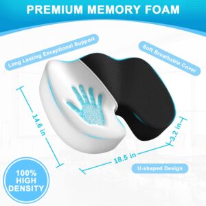 TPE Memory Foam Seat Cushion - Car Gel Seat Cushion,Office Chair Cushion for All-Day Sitting Support, Coccyx, Sciatica Pain Relief Pillow for Desk Chair, Ideal for Office Chair, Home and Wheelchair