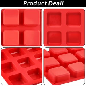 JOERSH 2 PCS Square Molds Silicone for Brownie Bites, 9-Cavity Silicone Brownie Pan All Edges for Fudges, Mini Muffins and Cakes