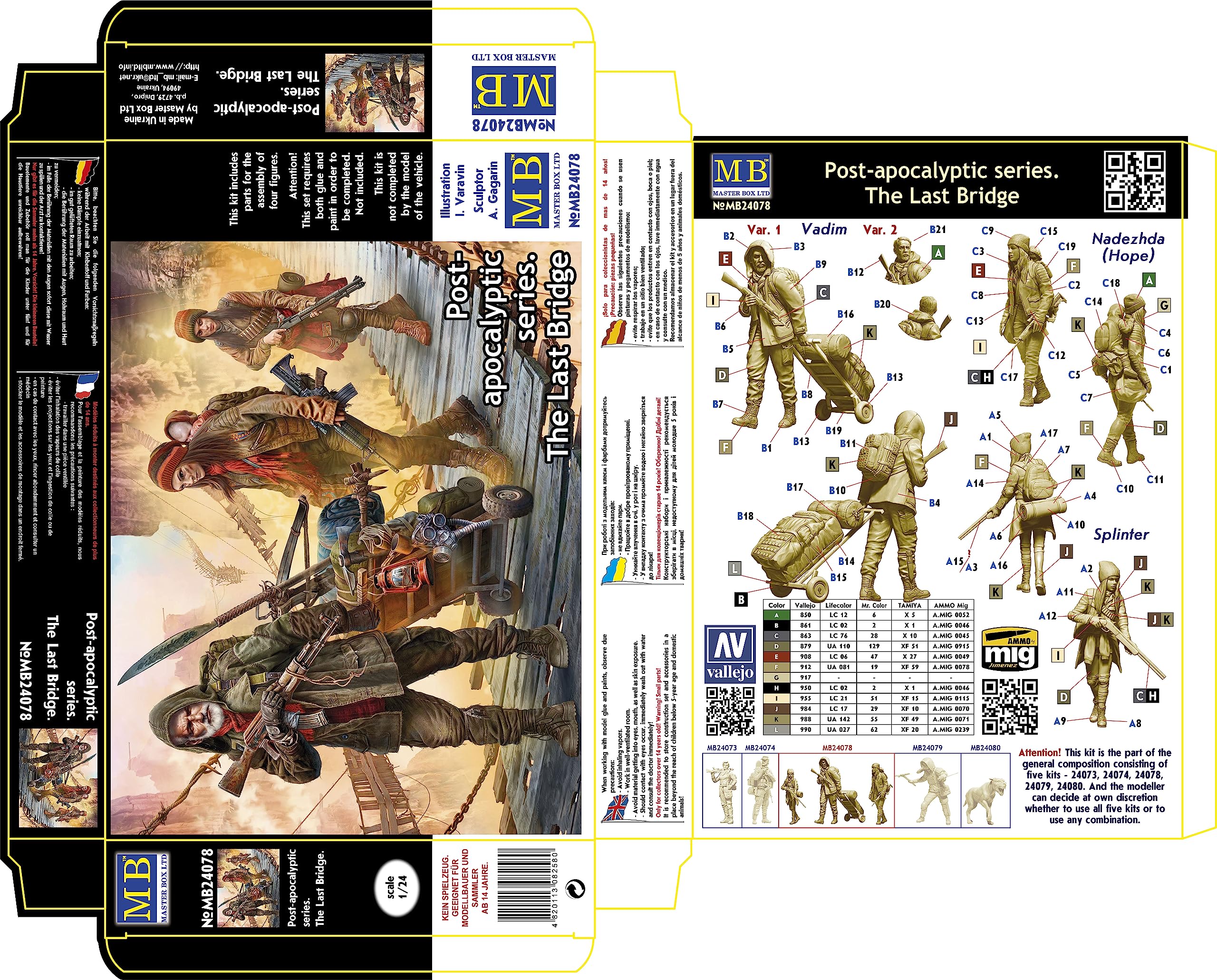 Master Box 24078-1/24 Scale - Pоst-Apocalyptic Series. The Last Bridge 3 Figures in kit