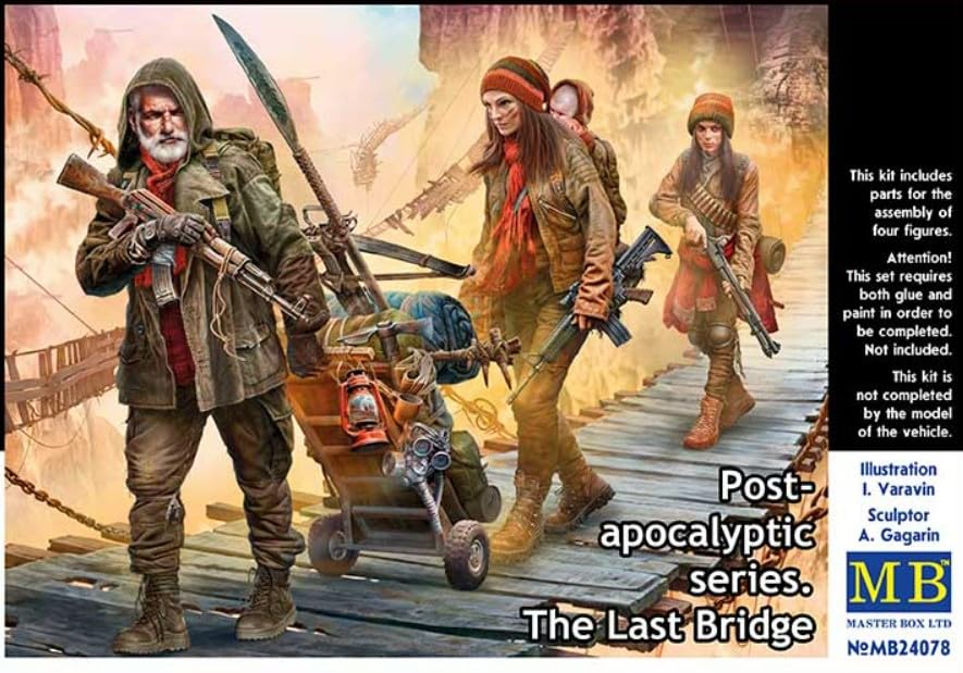 Master Box 24078-1/24 Scale - Pоst-Apocalyptic Series. The Last Bridge 3 Figures in kit