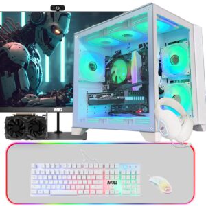 mtg khuno gaming tower pc- intel core i7 4th gen, rtx 2060s 8gb 256bits, 16gb rgb argb ram, 512gb nvme, 27 inch 165hz gaming monitor, gaming kit webcam, win 10 pro