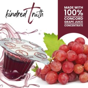 Easy Open 50 Count Pre-filled Communion Cups and Wafer Set by Kindred Truth with Communion Bread and Juice Included - by Kindred Truth