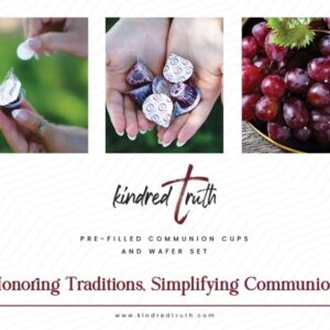 Easy Open 50 Count Pre-filled Communion Cups and Wafer Set by Kindred Truth with Communion Bread and Juice Included - by Kindred Truth