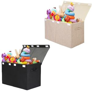 popoly large toy box chest storage with flip-top lid, collapsible kids storage boxes container bins