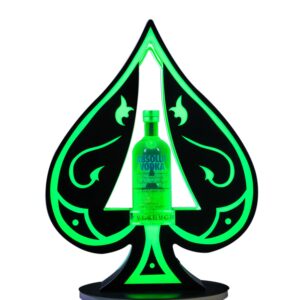 zylzhmch led bottle display shelf, ace of spade champagne bottle presenter gradient color and 7 color light modes flashing shimmering bottle sparklers