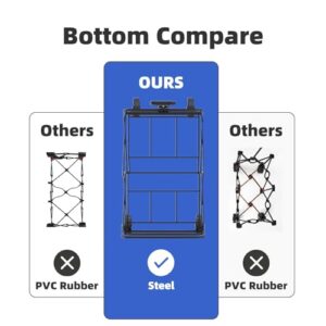 Collapsible Foldable Wagon Cart with All Terrain Solid Wheels, Heavy Duty Folding Utility Grocery Wagon with 300lbs Weight Capacity Portable Garden Cart for Shopping,Sports,Fishing,Beach,Black