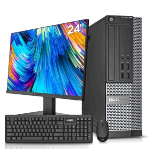 dell optiplex 9020 desktop computers set pc and monitor bundle,i7-4790 3.6ghz,32gb ram new 512gb m.2 nvme ssd+128gb ssd, new 24 inch monitor included,ac7260 built-in wifi,windows 10 pro (renewed)